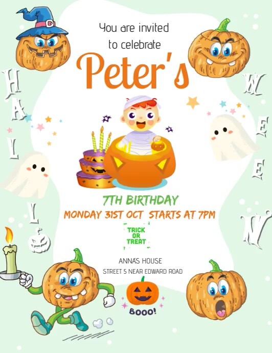 halloween birthday party Template | PosterMyWall