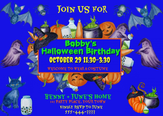 Halloween Birthday Party Template | PosterMyWall