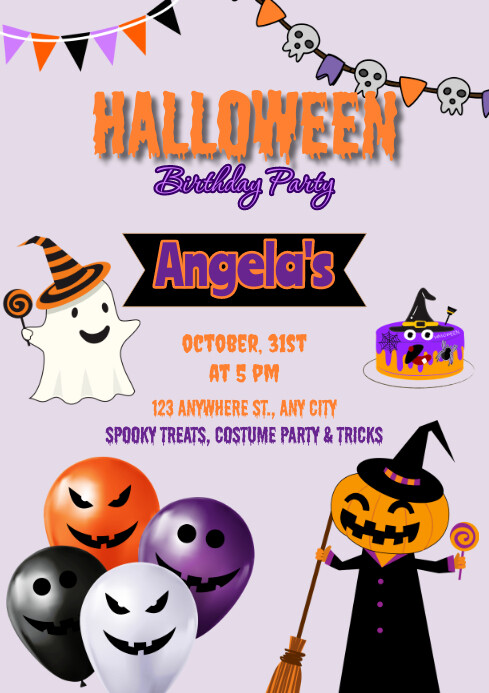 Halloween Birthday Party Template | PosterMyWall