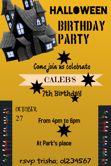 Halloween birthday party Template | PosterMyWall