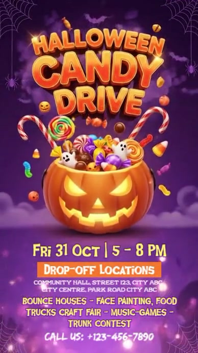 Halloween Candy Drive Template | PosterMyWall