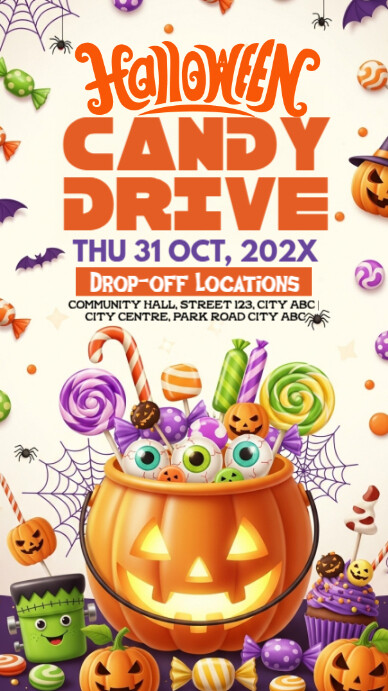 Halloween Candy Drive Template | PosterMyWall