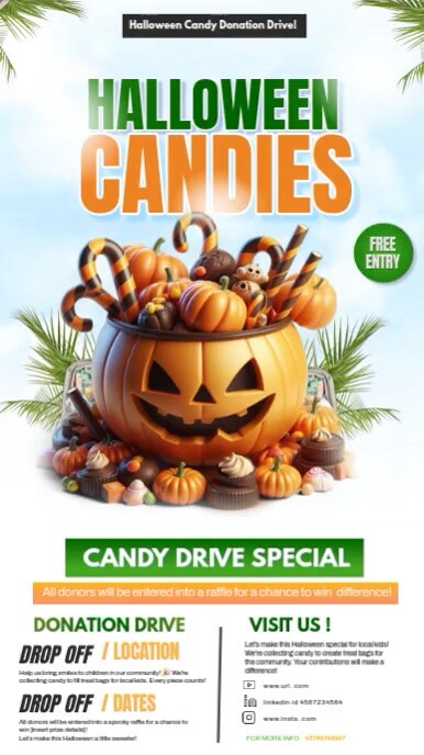 Plantilla de Halloween candy drive | PosterMyWall