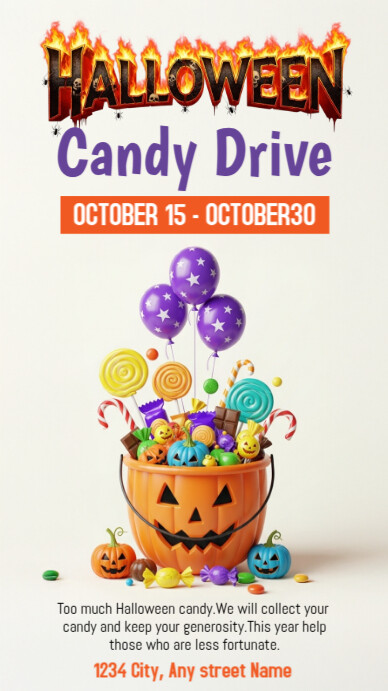 Copy of Halloween Candy Drive Instagram Story | PosterMyWall