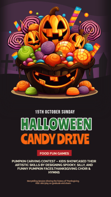 Copy of Halloween Candy Drive Instagram Story | PosterMyWall