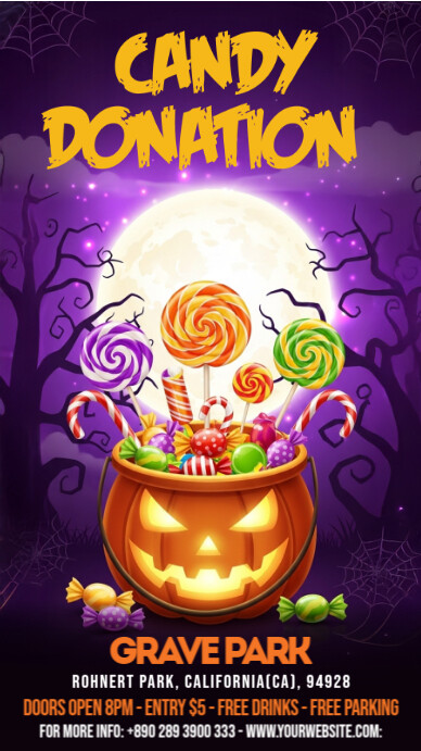 Halloween Candy Drive Instagram Story Template | PosterMyWall