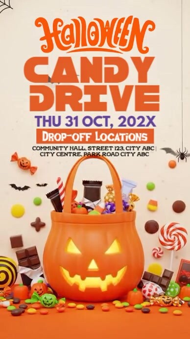 Halloween Candy Drive Instagram Story Template | PosterMyWall