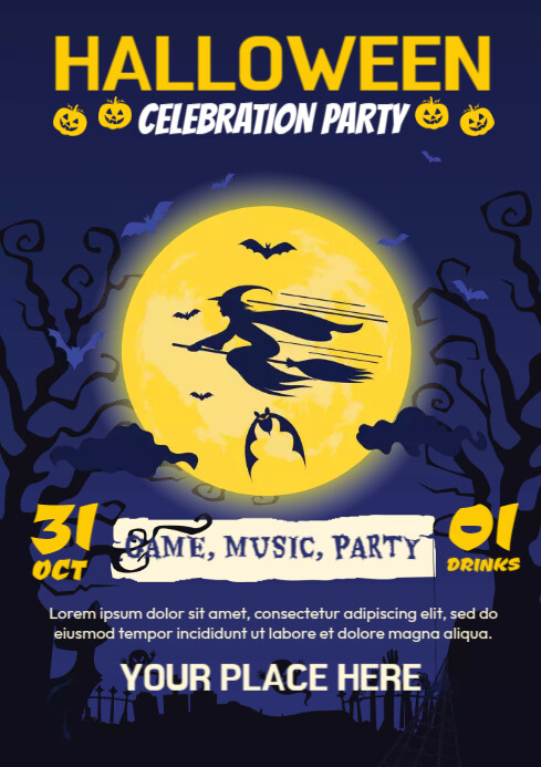 Halloween Celebration Party Template | PosterMyWall