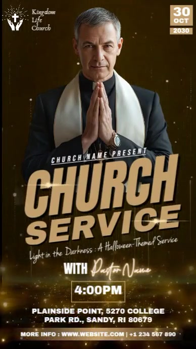 Halloween Church Service Digital Display (9:16) Template | PosterMyWall