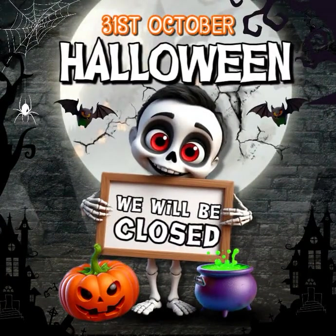 Halloween Closed Template | PosterMyWall