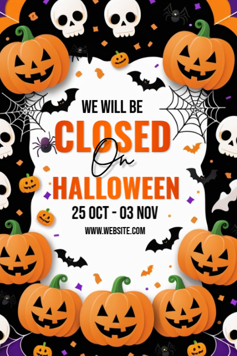 Plantilla de Halloween Closed Poster | PosterMyWall