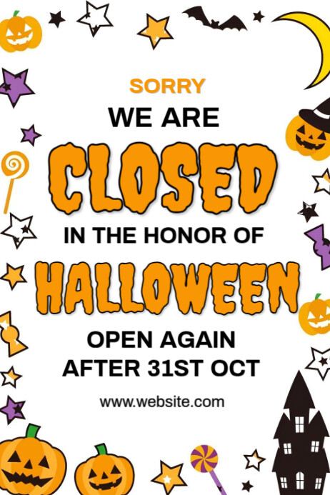 Halloween Closed Poster Template | PosterMyWall