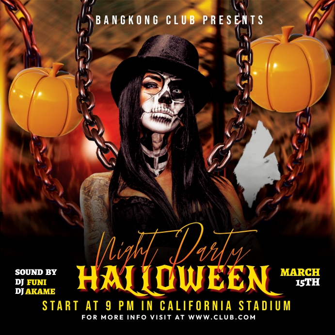 Halloween Club Party Ads Template | PosterMyWall
