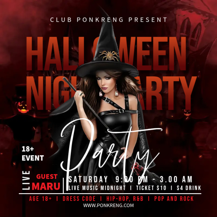 Halloween Club Party Ads Template | PosterMyWall