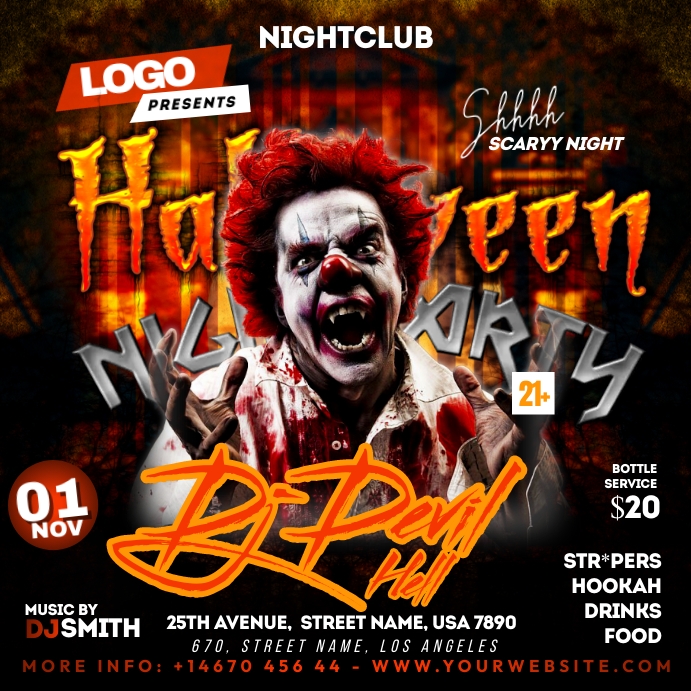 Halloween Club Party Template | PosterMyWall
