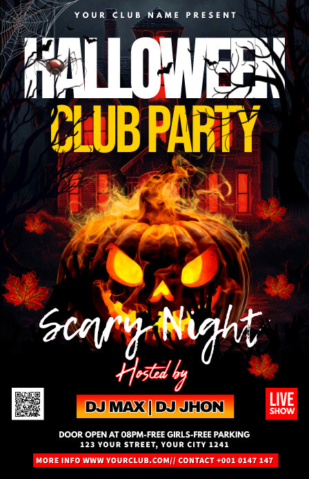 halloween club party flyer Template | PosterMyWall