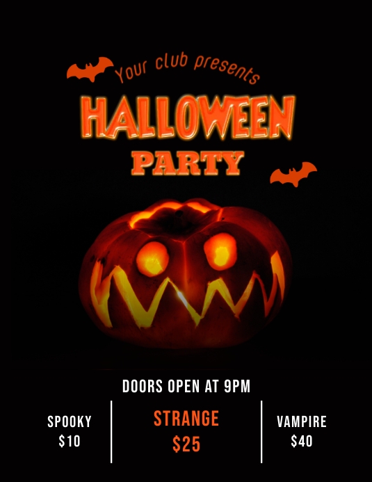 Halloween Club Party Poster Template | PosterMyWall
