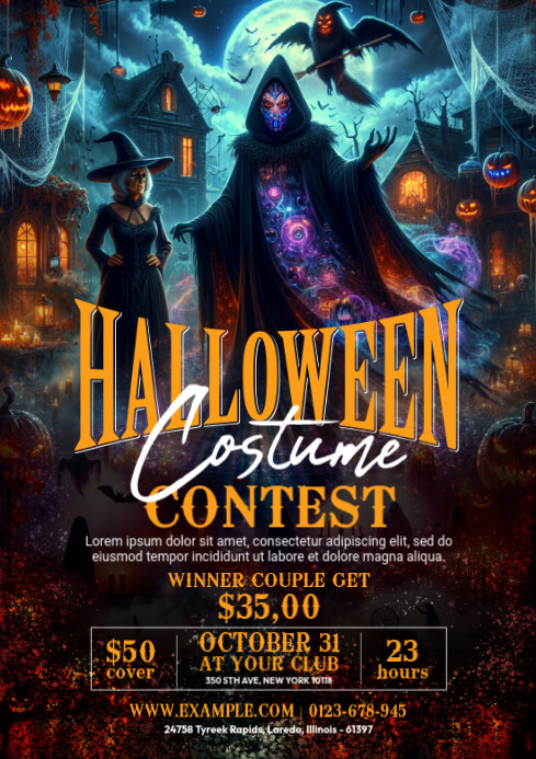 Halloween Costume Contest Flyer Template | PosterMyWall
