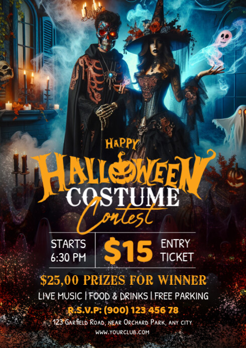 Copy of Halloween Costume Contest Flyer Template | PosterMyWall