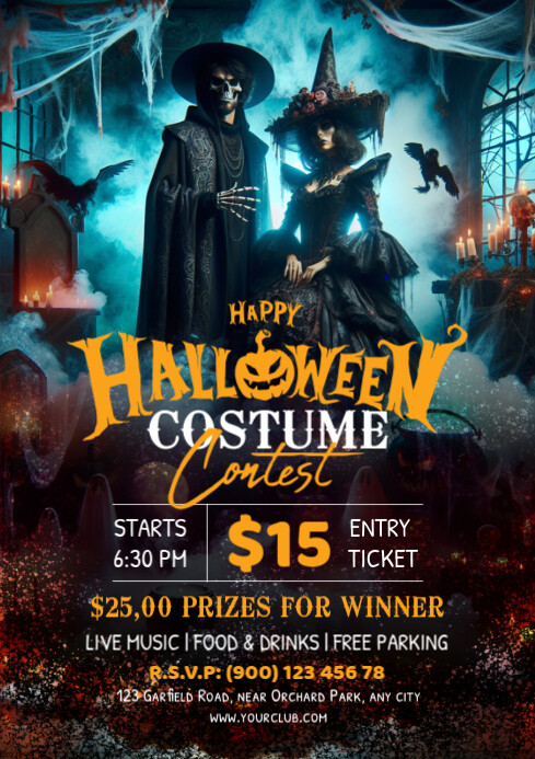 Copy of Halloween Costume Contest Flyer Template | PosterMyWall