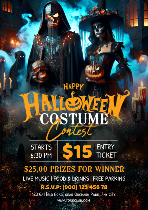 Copy of Halloween Costume Contest Flyer Template | PosterMyWall