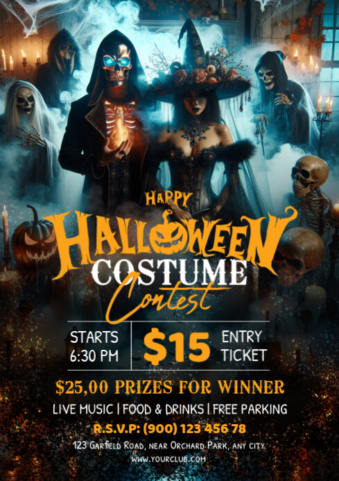 Copy of Halloween Costume Contest Flyer Template | PosterMyWall