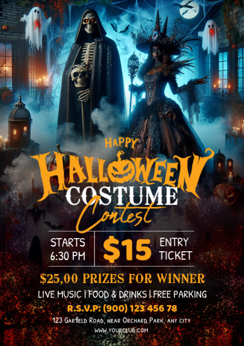 Halloween Costume Contest Flyer Template | PosterMyWall