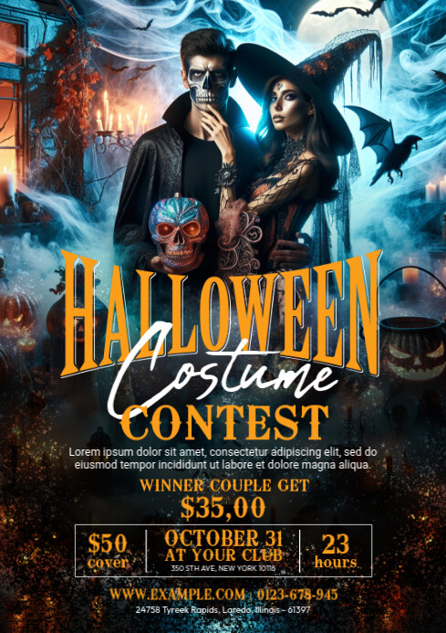 Halloween Costume Contest Party Flyer Template | PosterMyWall