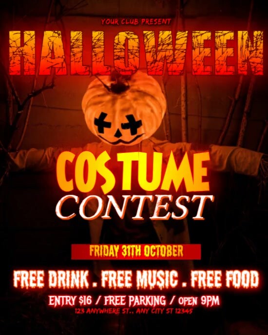 Halloween costume contest post Template | PosterMyWall