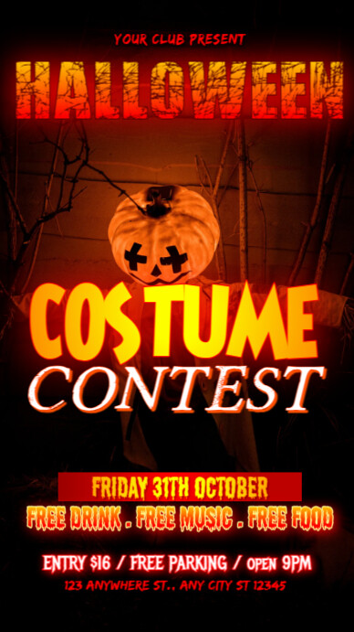 Halloween costume contest poster Template | PosterMyWall