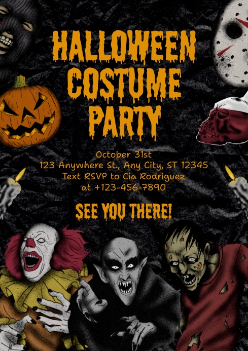 Halloween Costume Party A4 Template | PosterMyWall