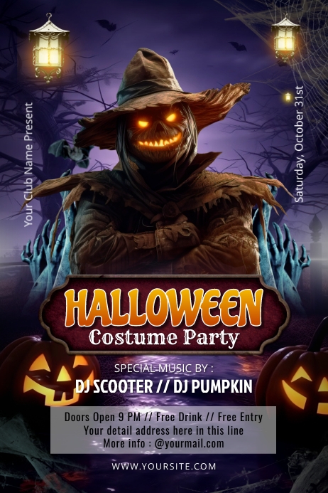 Halloween Costume Party Flyer Template | PosterMyWall