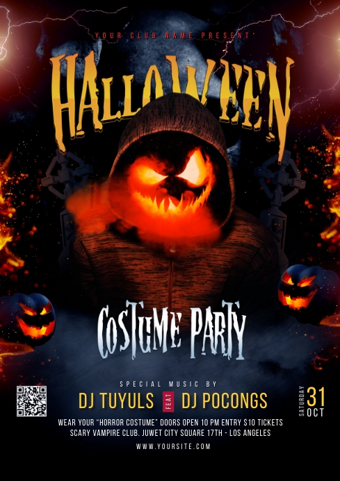 Halloween Costume Party Flyer Template | PosterMyWall