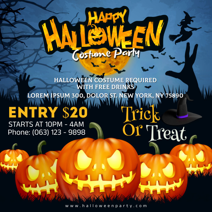 Halloween Costume Party - Instagram Post Template | PosterMyWall