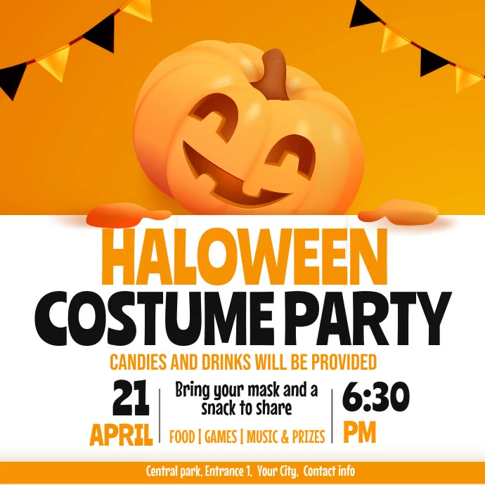 Halloween costume party Instagram post Template | PosterMyWall