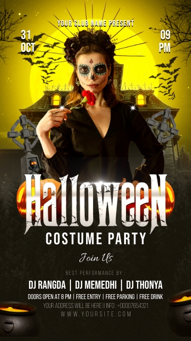 Halloween Costume Party Instagram Stories Template | PosterMyWall