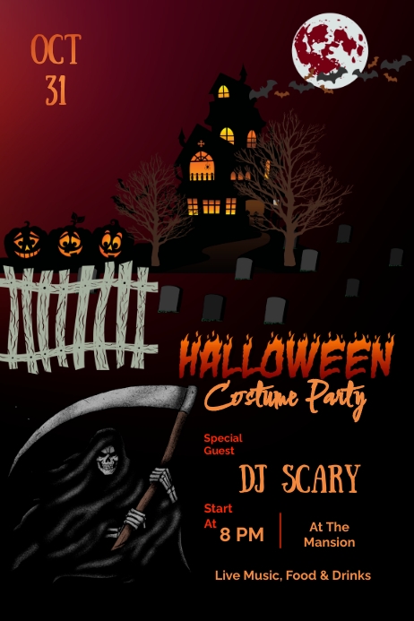 Halloween Costume Party Poster Template | PosterMyWall