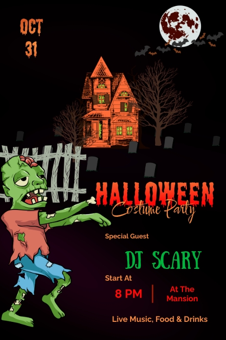 Halloween Costume Party Poster Template | PosterMyWall