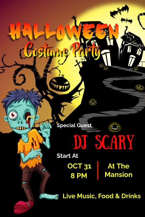 Halloween Costume Party Poster Template | PosterMyWall