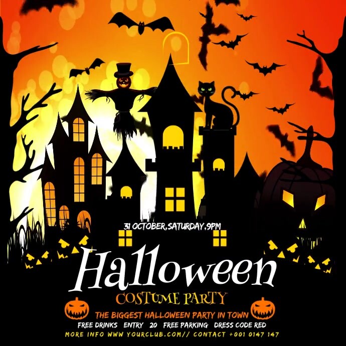 halloween costume party video ads flyer Template | PosterMyWall