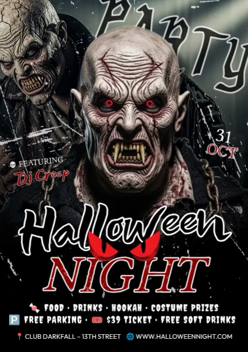 Halloween Creep Night Party Template | PosterMyWall