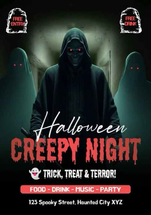 Halloween Creepy Night Ads Template | PosterMyWall