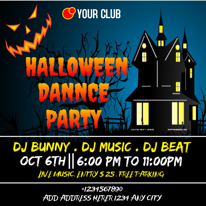 Halloween dance party Template | PosterMyWall