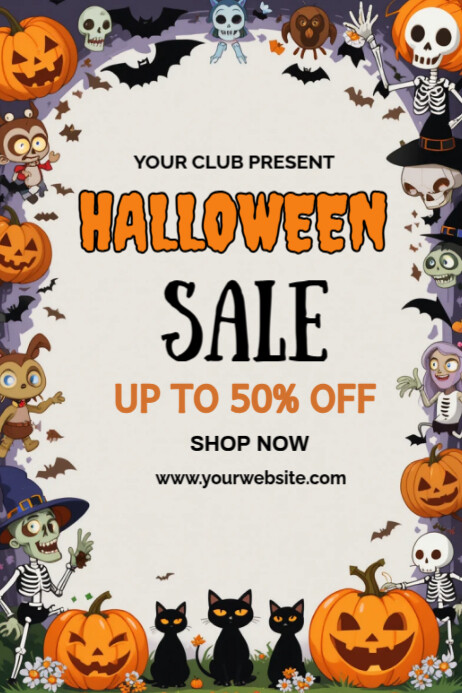 Halloween Day Sale Poster Template | PosterMyWall