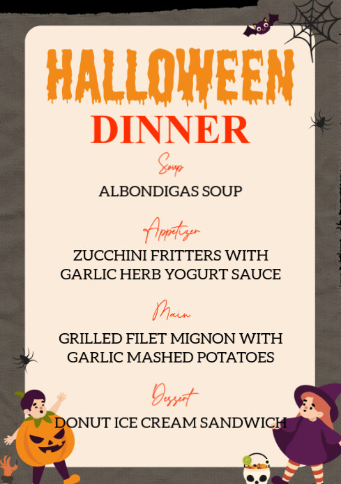 Halloween Dinner Template | PosterMyWall