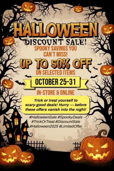 Copy of Halloween Discount Sale | PosterMyWall