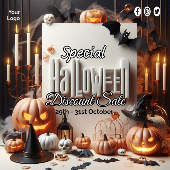Plantilla de Halloween Discount Sales Poster Template | PosterMyWall