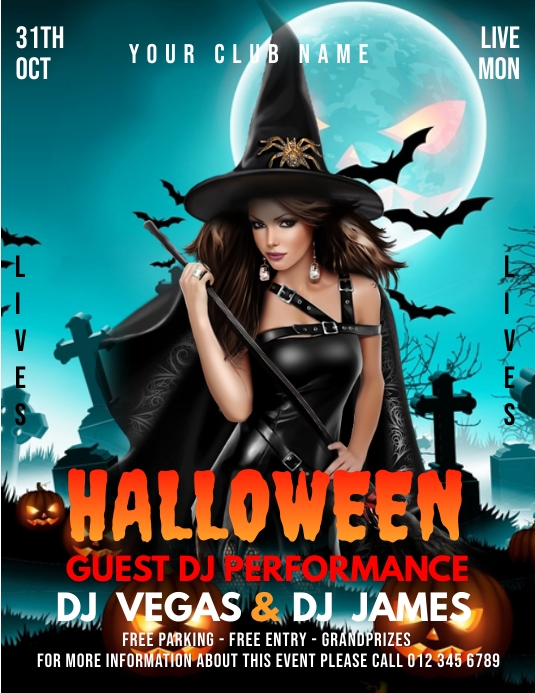 Halloween DJ Ads Template | PosterMyWall