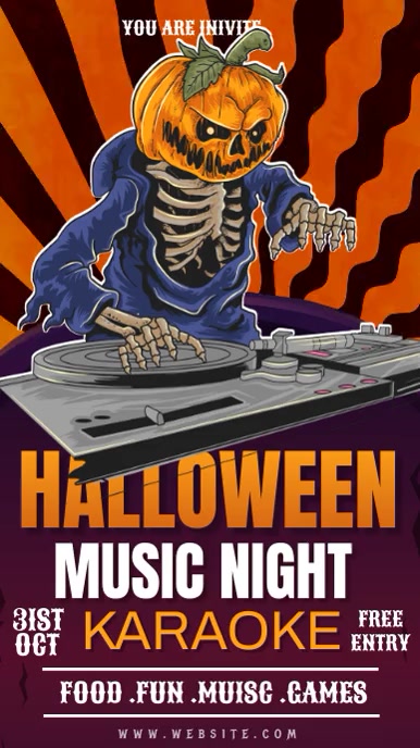Copy of Halloween dj party | PosterMyWall