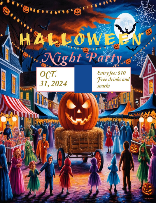 Halloween event flyer Template | PosterMyWall